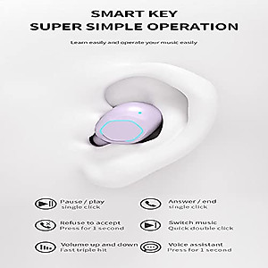 WUBO M13 Mini Wireless Earbuds Bluetooth 5.2 in Ear Headphones Smallest Invisible Built-in Microphone Waterproof Stereo Earphones with Charging Case for Sport, Gaming and Running, Black