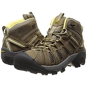 KEEN Women's Voyageur Mid Height Breathable Hiking Boots, Brindle/Custard, 8