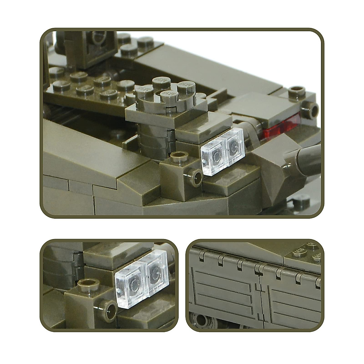 QLT Military Tank Building Blocks Set,Merkava WW2 Military Tank Armed Tank with 5 Soldier Figures,Toys Gift for Boys 8-12(343 Pcs)