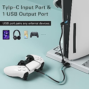 Allnice PS5 Stand with Cooling Fan and Controller Charging Station for Playstation 5 Console Disc/Digital Edition, PS5 Accessories with 15 Game Rack Organizer, Adjustable Fans Speed, Headset Holder