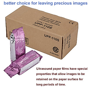 UPP-110HG Ultrasound Paper Compatible for Sony, 2 Roll High Gloss Ultrasound Thermal Print Film/Media 110mm x 18m