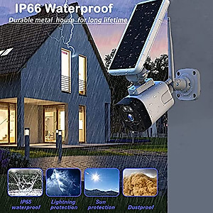 Wireless Solar Security Camera Outdoor,Solar Home Security Camera System, Forever Power,100% Wire-Free,1080P Night Vision Camera, 2 Way Talk,PIR Motion Detection,IP66 Waterproof,Cloud Storage/SD Slot