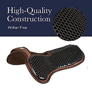 LeMieux Wither Free Half Saddle Pad - English Saddle Pads for Horses - Equestrian Riding Equipment and Accessories (Navy - Large)