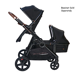 Venice Child Maverick - Single to Double Modular Stroller - Front or Rear Facing Toddler Seat & Car Seat Adapter, (Package 1, Eclipse Black)