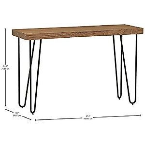 Amazon Brand – Rivet Hairpin Wood and Metal Tall 29.5" Console Bar Table, Walnut and Black