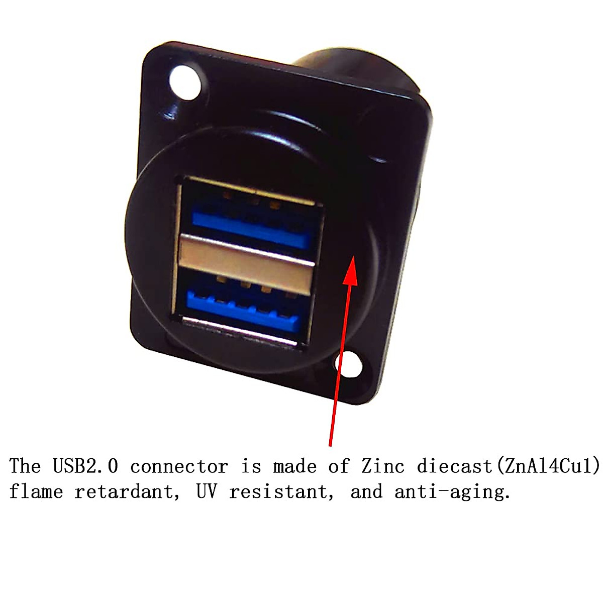 ANMBEST Dual USB3.0 IP67 Waterproof Connector, 2 Ports Panel Mount Female to Female USB Bulkhead Coupler Adapter with Weatherproof Dust Cap