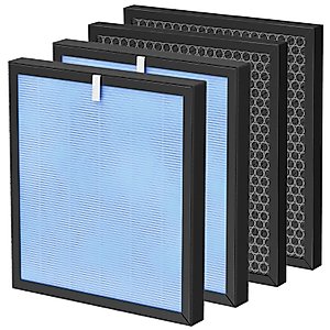 HSP001 Filter Replacement Compatible with HATHASPACE Air Purifier Filters HSP001, 4-in-2 Filtration with H13 True Hepa and Activated Carbon, 2 Pack