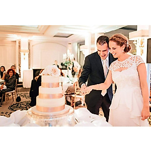 Handmade White Rose Wedding Cake Knife Shovel Server 2 Piece Set of Wedding Site Props