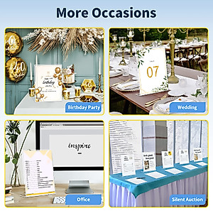 SUNEE 6 Packs Clear Plastic Sign Holders for 8.5x11 Paper, Vertical L-shape Frame for Displaying Signs and Menus