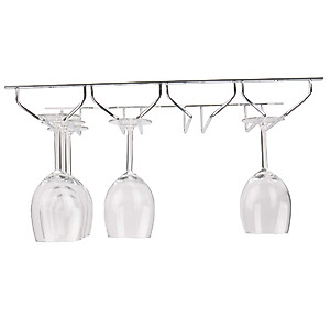 Mind Reader 4 Row Chrome Stemware Holder, Silver