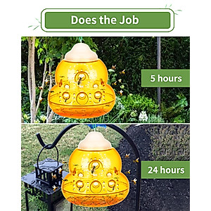 Wasp Trap Outdoor Hanging, Bee Traps Catcher, Effective Outdoor Wasp Killer Insect Catcher, New Upgrade Non-Toxic Reusable Hornet Yellow Jacket Trap (Orange, 2 Pack)