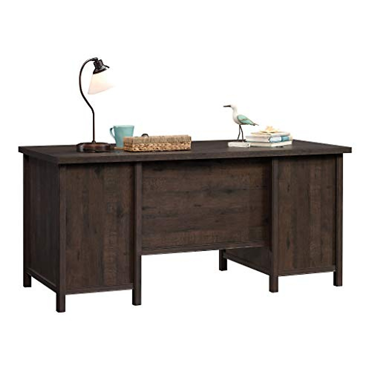 Sauder Costa Executive Desk, W 65.118 X D 29.528 X H 30.00, Coffee Oak finish