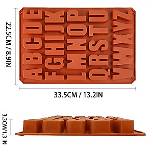 Wocuz 26 Cavities Crayon Letter Silicone Mold Larger Alphabet Baking Silicone Mold 13.2x 8.9x1.3 Inch Abc Kitchen Utensils Cake Pan Candy Making Supplies For Biscuit Ice Cube Chocolate Resin Concrete