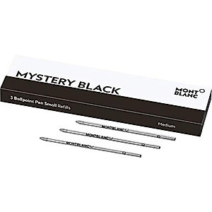 Montblanc Ballpoint Pen Refills Small Mystery Black 116193 – Refill Cartridges for Meisterstück Hommage à W.A. Mozart and Augmented Paper Ball Pens – 3 x Black Ballpoint Refills