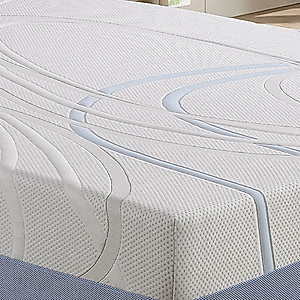 AC Pacific Charcogel Gel Infused Memory Foam Mattress Made in USA, with Shape Contouring Features, Queen Deluxe, White