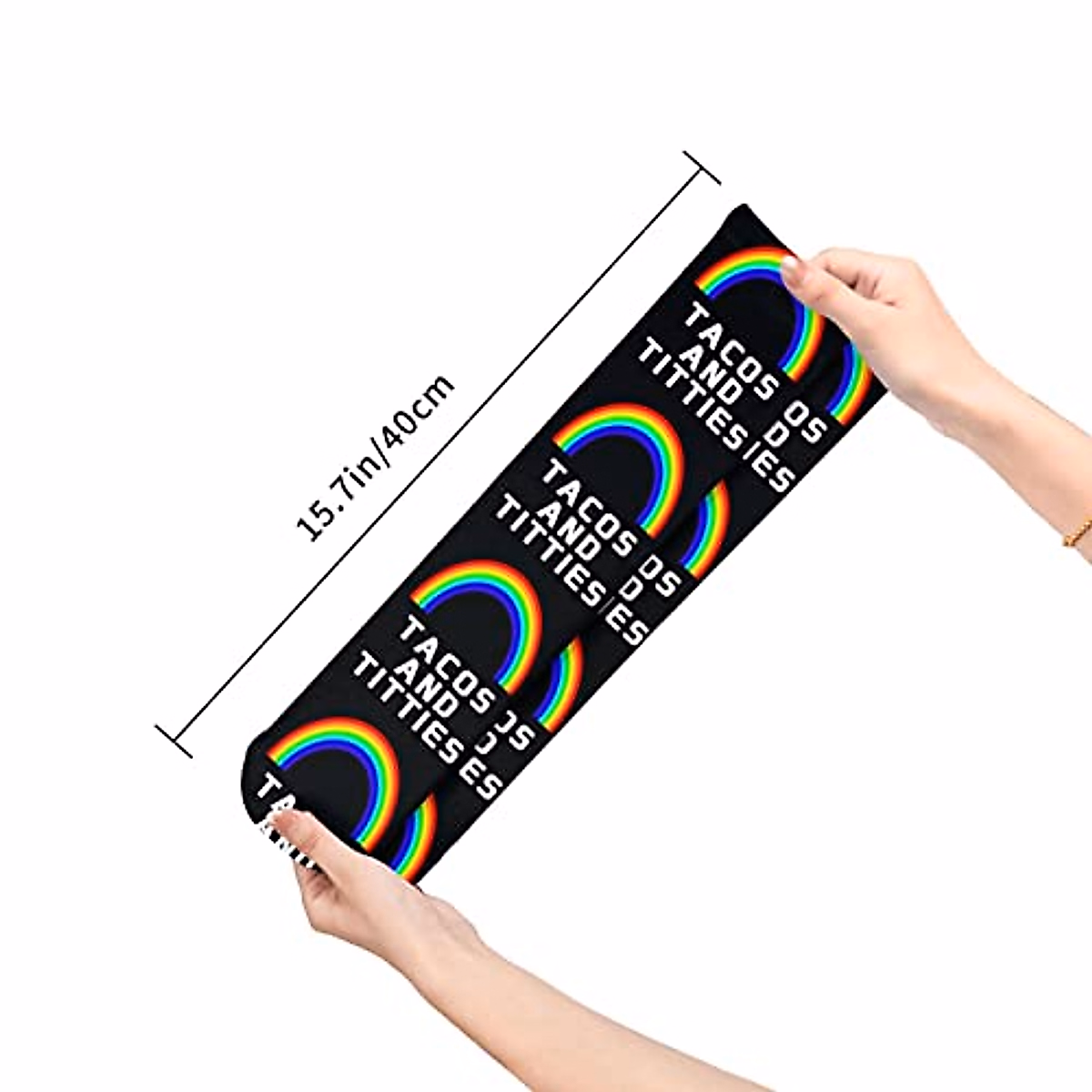 Kagicolin Tacos and Titties Funny Gay Lesbian Pride LGBTQ Compression Socks for Women Athletic Men Casual Socks for Running,Cosplay,Parade