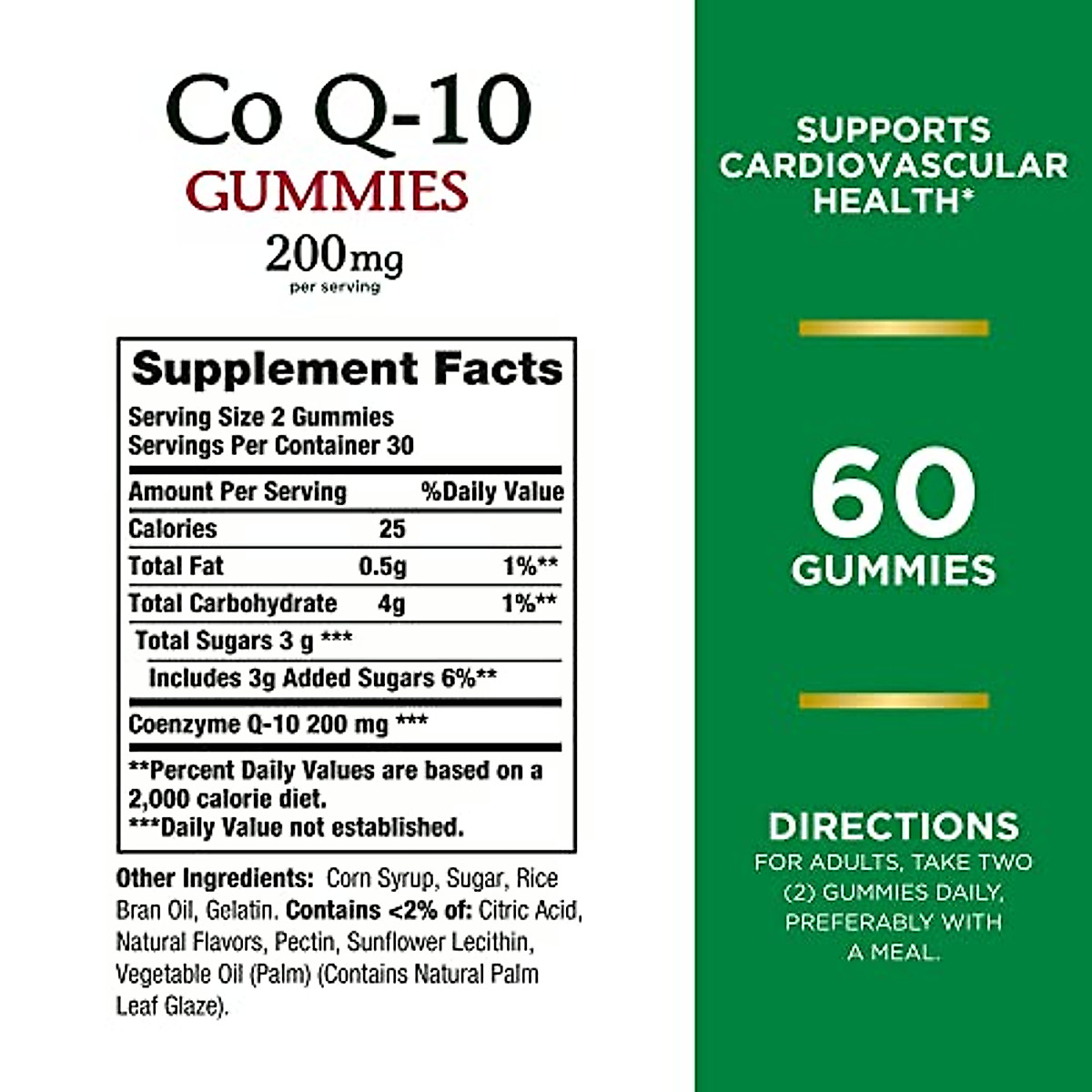 Nature’s Bounty CoQ10 Gummies, Supports Heart Health, CoQ10 200mg, Peach Mango Flavor, 60 Count