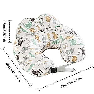 BATTOP Nursing Pillow for Breastfeeding,Bottle Feeding,Plus Size Breastfeeding Pillows with Adjustable Waist Strap Removable Cover,Extra Pillow on Top for More Support for Mom Baby