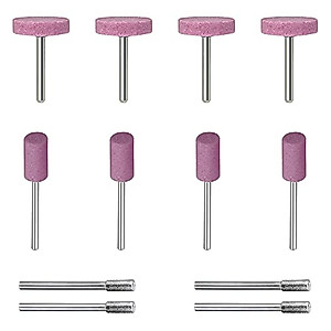 Sharpening Bits Set For Dremel Rotary Tool Grinding Wheels + Sharpener Stones Sharpen Lawn Mower Blade Axe Hatchet Hedge Shears Loppers Flat Grinder Wheel Bit Cylinder Stone Burr Pink Aluminum Oxide