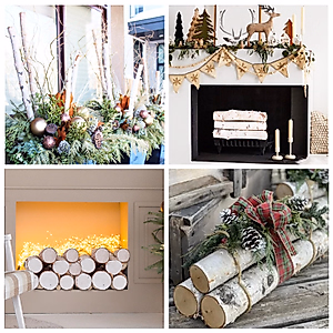 6 Pack Birch Logs Decorative Natural Birch Log for Decoration,Crafts,DIY,White Birch Logs for Fireplace Decor Firewood(Birch Logs:1.4"-2.6" Dia. x 16.5" Length)