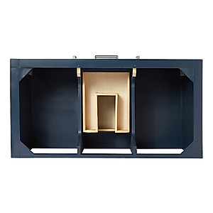 ARIEL Bayhill 43 in. Rectangle Sink Vanity with Carrara White Marble Countertop in Midnight Blue