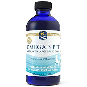 Nordic Naturals Omega-3 Pet, Unflavored - 8 oz - 1518 mg Omega-3 Per Teaspoon - Fish Oil for Medium to Large Dogs with EPA & DHA - Promotes Heart, Skin, Coat, Joint, & Immune Health