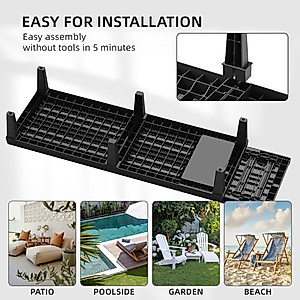 Greesum Outdoor Chaise Lounge Chairs Set of 2 with Adjustable Backrest, Waterproof PE Easy Assembly, Lightweight for Patio, Poolside, Beach, Yard, Dark Black