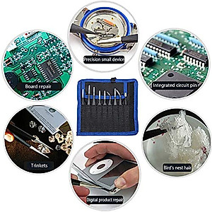 ESD Anti-Static Precision Tweezers Tools Kit Non-magnetic Stainless Steel Tweezers Set with Storage Bag by AKTOO for Electronics soldering,Phone Repair,Jewelry,Craft,Laboratory Work,9 Pcs