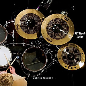 Meinl Cymbals Classics Custom Dual 16" Trash China Cymbal with Holes, Dark and Brilliant Finish — Made in Germany — for Rock, Metal and Fusion, 2-Year Warranty, (CC16DUTRCH)