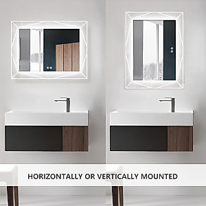 BHBL Lighted Bathroom Mirror 24 x 32 Inch Led Mirror for Bathroom,Bathroom Mirrors Wall Mounted with Anti-Fog,Dimmable,Vertical & Horizontal (CK010-2432-TS) Lighted Makeup Mirror
