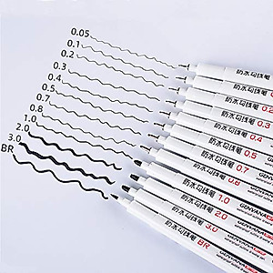 Fhyhej 12/Set,Black Precision Micro Line Pens,Apply toTechnical,Drawing,Office Documents, Scrapbooking,Technical Drawing,Ultra Fine Point Drawing Pen Set