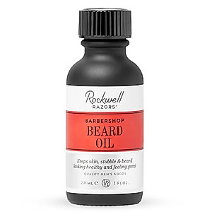 Rockwell Premium Beard Oil, Barbershop Scent | with Argan Oil Hydrate & Soften, Non-Greasy Formula | Ideal for All Beard & Skin Types