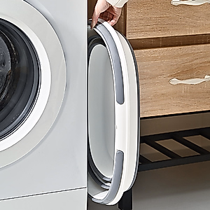 Compact 4.2 Gallon (16L) Collapsible Laundry Basket - Small Size with Handle - Foldable Pop-up Storage Container - Space-Saving Portable Hamper for Sorting Clothes(1,Gray)