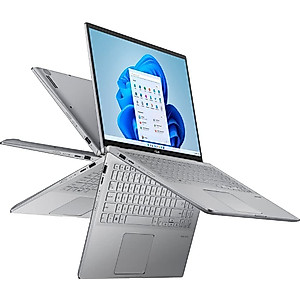 2022 Newest ASUS ZenBook 2 in 1 15.6” FHD Touch Screen Laptop | AMD Ryzen 7 5700U ( Beat i7-1165G7) | 8GB RAM | 256GB SSD | Backlit Keyboard | Windows 11 | Grey | with USB3.0 HUB Bundle