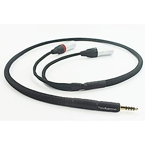 Youkamoo 4.4mm to Dual XLR Male Balanced Audio Headphone Adapter Silver Plated Cable 3 FT 1M