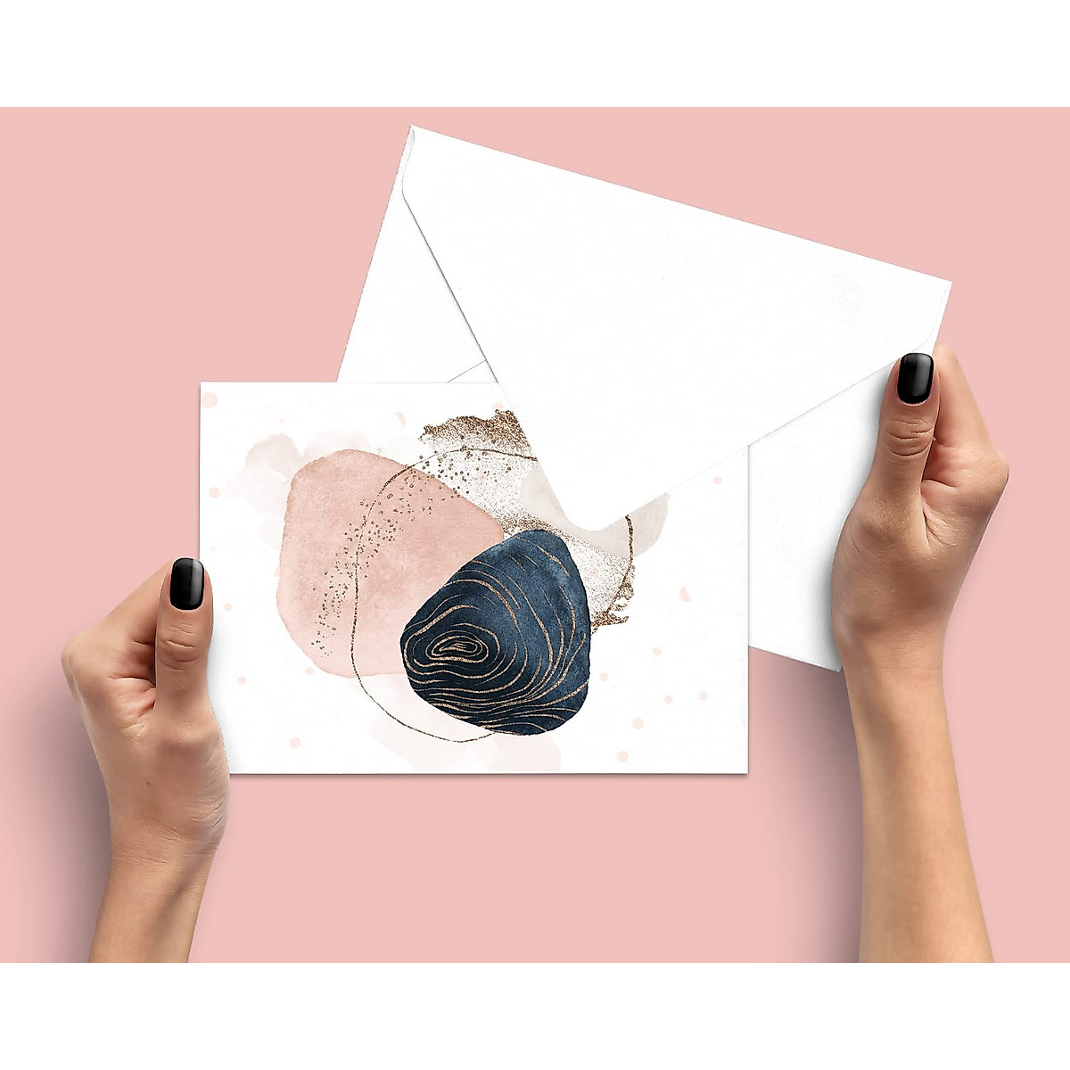 Paper Clever Party Abstract Watercolor Thank You Cards with Envelopes for All Occasions, Wedding, Graduation, Everyday Essentials, Simple Multi Note Set Folded, 20 Pack