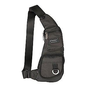 Sling Bag, Vanlison Small Sling Backpack, Small Chest Bag - Small Crossbody Bag For Men Women, Lightweight Shoulder Bag Black