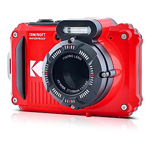 KODAK PIXPRO WPZ2 Rugged Waterproof Digital Camera 16MP 4X Optical Zoom 2.7" LCD Full HD Video, Red