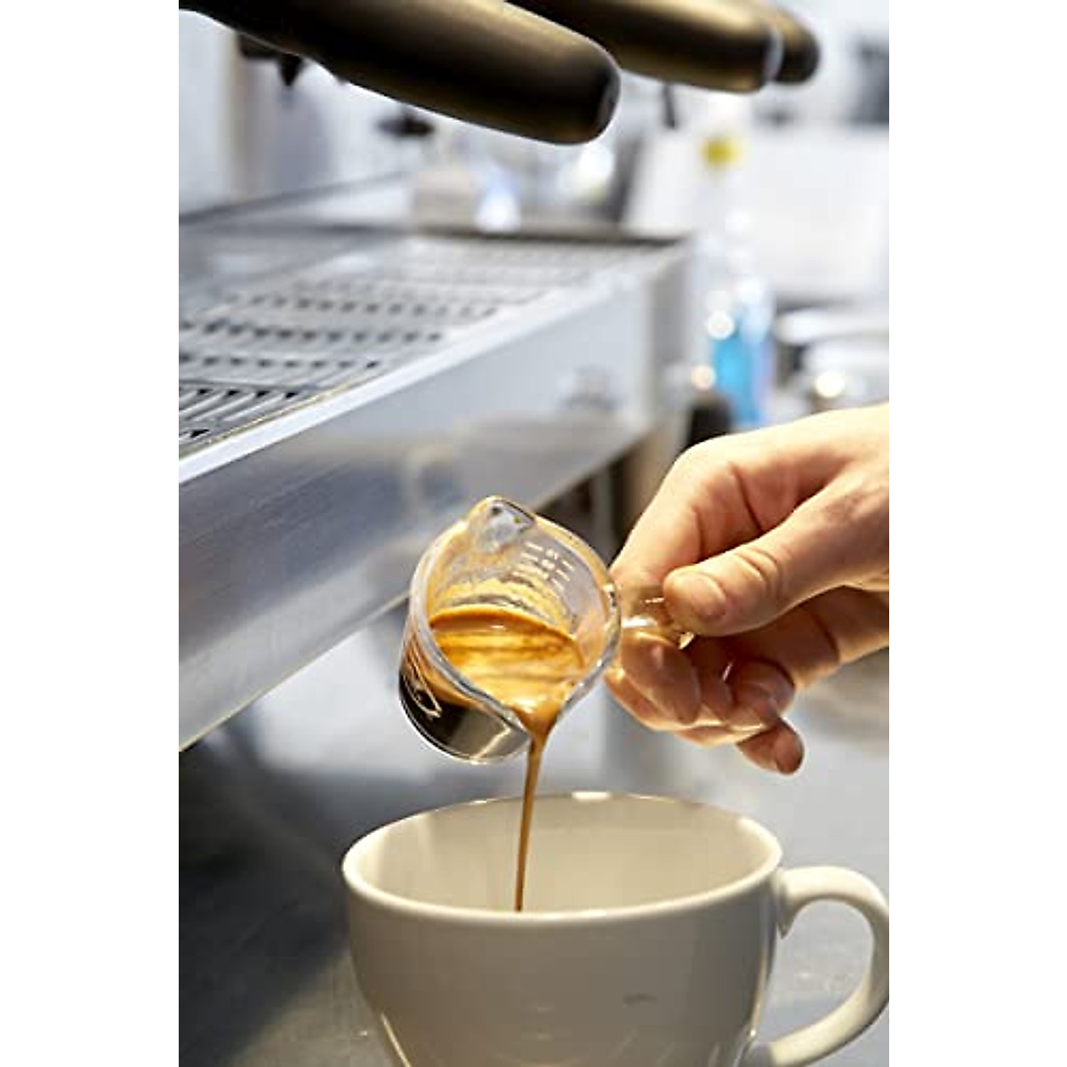 Rattleware 3-Ounce Espresso Shot Glass Pitcher, Double Spouted Shot Glass, Genuine Barista Measuring Cup