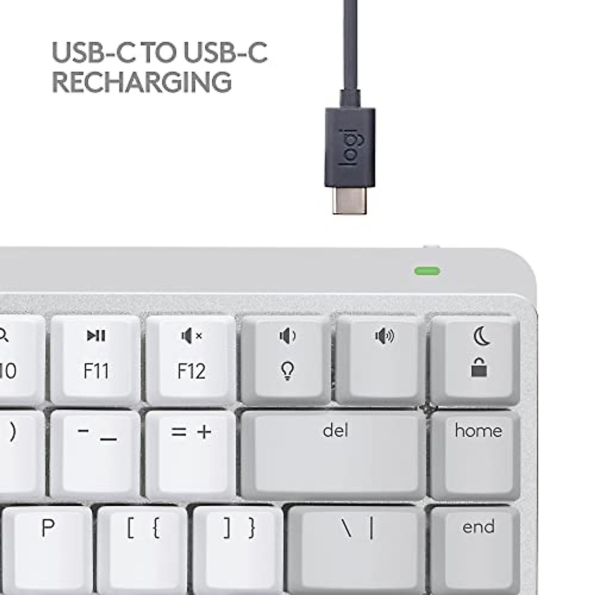 Logitech MX Mechanical Mini for Mac Wireless Illuminated Keyboard, Low-Profile Performance Switches, Tactile Quiet Keys, Backlit, Bluetooth, USB-C, Apple, iPad - Pale Grey
