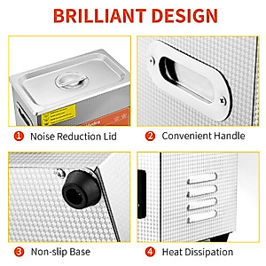 3L Ultrasonic Cleaning Machine with Heater and Timer, 120W Stainless Steel Ultrasonic Washing Machine, Professional Ultrasonic Hardware Tool Cleaner for Auto Accessories, Engine Parts, Carburetors