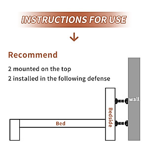 dadop Headboard Stoppers for Wall, Adjustable Threaded Bed Frame Anti-Shake Tool for Bed, Bedside Headboards Prevent loosening Anti-Shake Fixer, Easy Install (2pcs White Upgraded Version, 40-47mm)