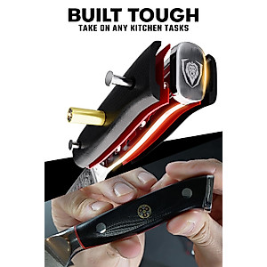 Dalstrong Santoku Knife - 7 inch - Shogun Series - Damascus - Japanese AUS-10V Super Steel 67 Layers - Black G10 Handle - Vegetable Knife - Vacuum Treated - Kitchen Knife - Sheath Included