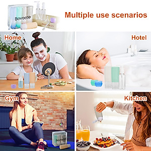 Beveetio Travel Bottles TSA Approved 15 Pack,2.9oz Silicone Refillable Size Containers, BPA Free Travel Tubes Toiletries for Cosmetic Shampoo Cream Conditioner Lotion Soap（2.9 OZ Multicolor）