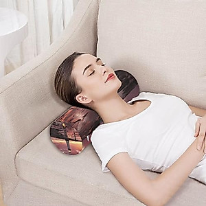 xigua Lighthouse Neck Roll Pillow for Neck Relief with Removable Washable Cover - Memory Foam Round Cylinder Bolster, Ergonomically Designed for Head, Neck, Back, and Legs
