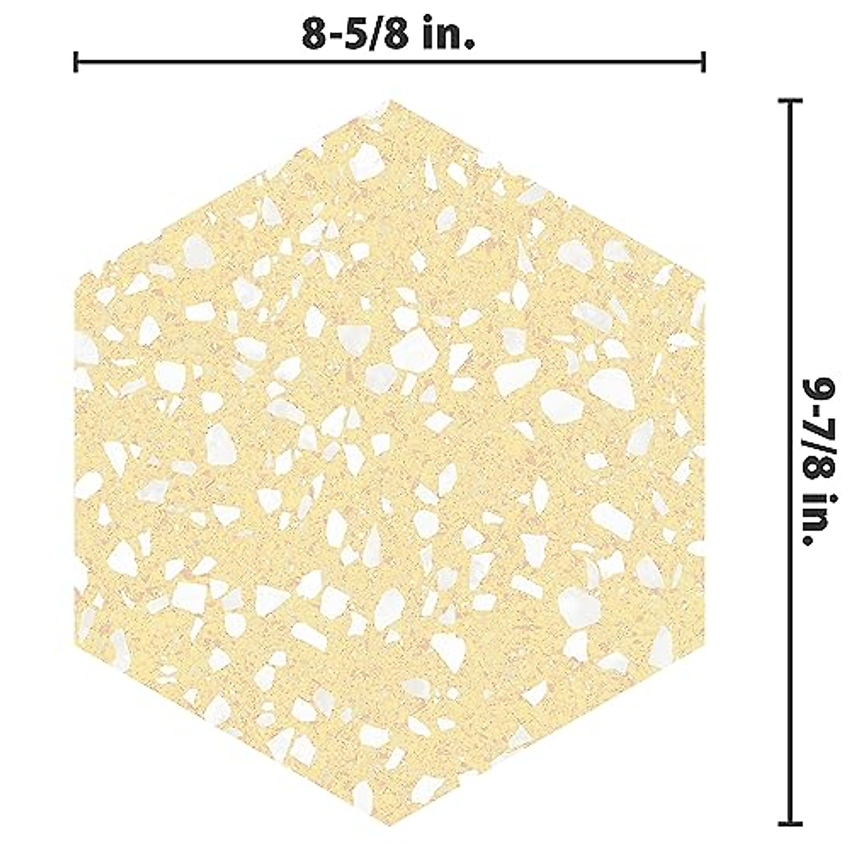 SomerTile FCD10VCYW Venice Hex Yellow 8-5/8" x 9-7/8" Porcelain Floor and Wall Tile