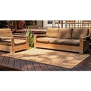 Unique Loom Outdoor Botanical Collection Area Rug - Vine (8' x 11' 4" Rectangle, Brown/ Beige)