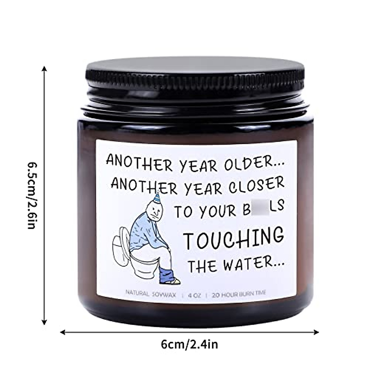 Another Year Older, Funny Birthday Gifts Candle for Men Friendship Gift for Him Humorous Present for Boyfriend, Husband, Lavender Scented Candles (4 oz)