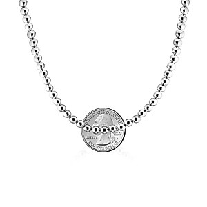 Savlano 925 Sterling Silver 5MM Handmade Bead Ball Strand Chain Necklace For Women - Made in Italy Comes With a Gift Box (20,5mm)