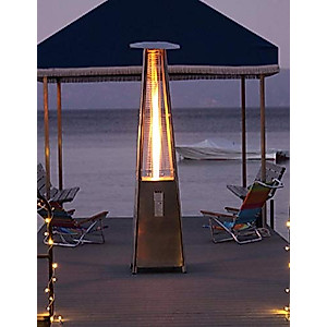 Hiland HLDSO1-GTSS 91-Inch Tall Quartz Glass Tube Heater - Silver